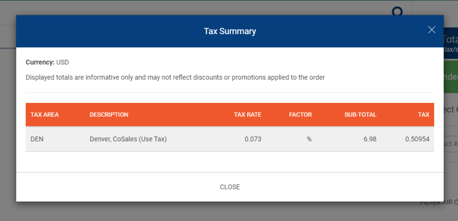 SmarterCommerce Documentation : Point Of Sale - Sales - Tax Summary